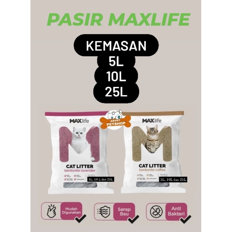 Jual Pasir Maxlife 5L, 10 L dan 25 L, ada 2 aroma Kopi dan Lavender ...