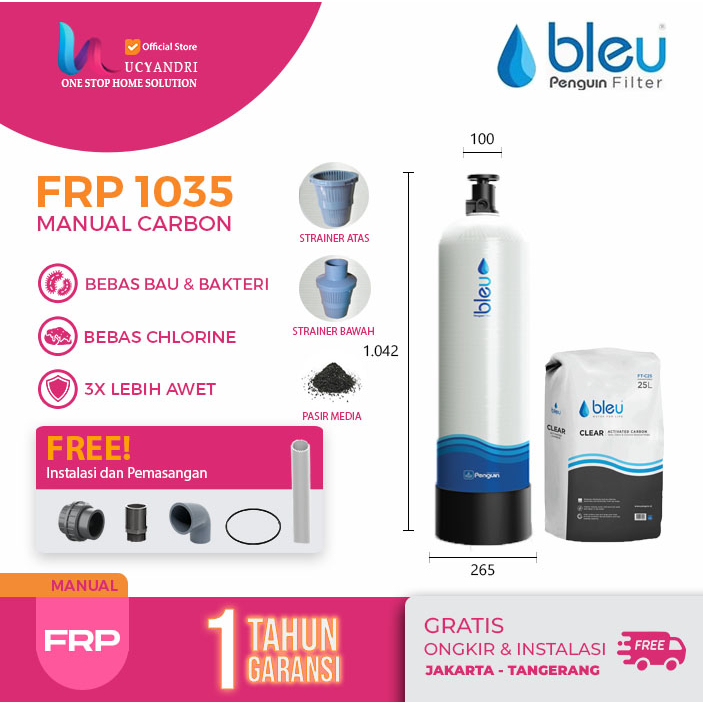 Jual Penguin Bleu FRP1035 MV Active Carbon Manual & Auto – Filter Air ...