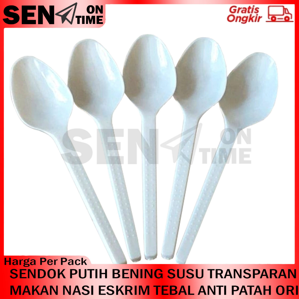 Jual SENDOK TEH PLASTIK ESKRIM TEBAL BENING PUTIH SUSU TRANSPARAN ...
