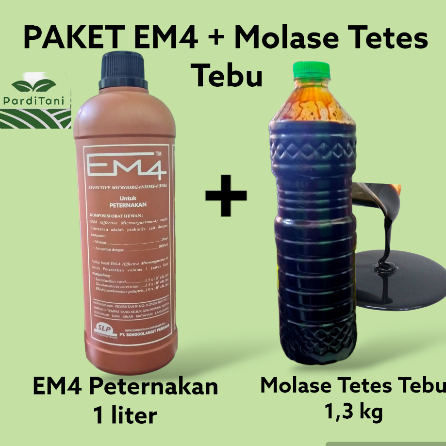 Jual Paket EM4 PETERNAKAN 1 Liter + MOLASE Tetes Tebu kemasan botol isi ...