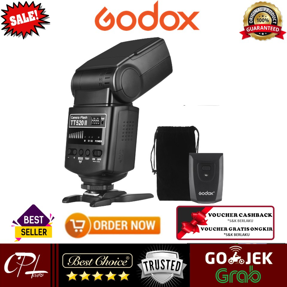 Jual Godox TT520 II Camera Flash + Trigger | Shopee Indonesia