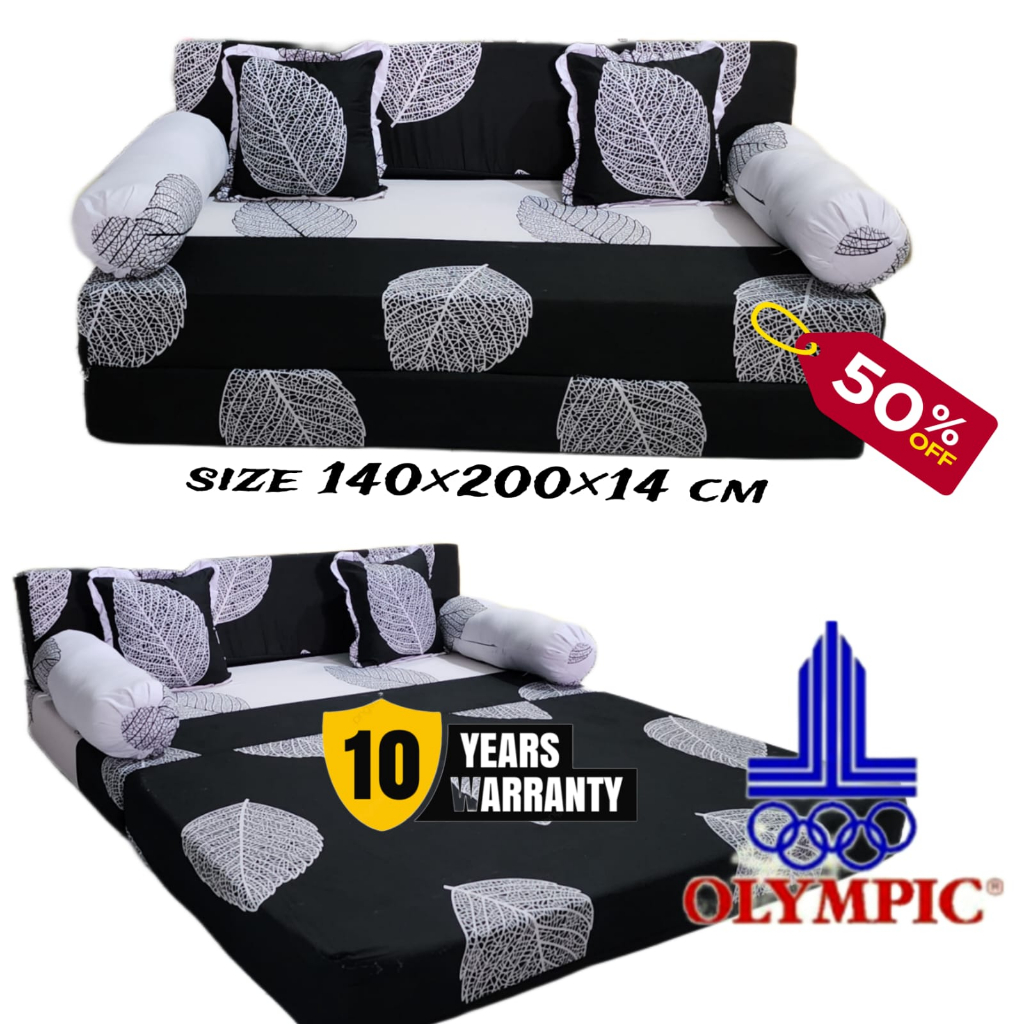 Jual Sofa Bed Olympic Minimalis Kasur Lipat Tebal Busa 14 Cm | Shopee ...