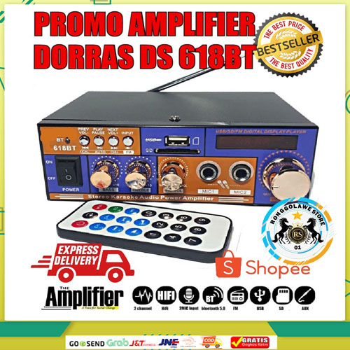 Jual Power Amplifier Ampli Bluetooth Dorras DS-618 DS 618 Stereo Audio Mp3 PROMO | Shopee Indonesia