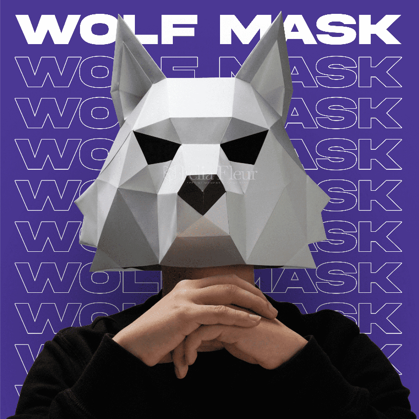 Jual Papercraft Topeng Serigala Wolf Mask Premium 3D Unik Hiasan Meja ...