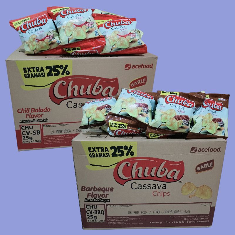 Jual CHUBA Cassava Chips 25gr All Varian [60 pcs/Karton] | Shopee Indonesia
