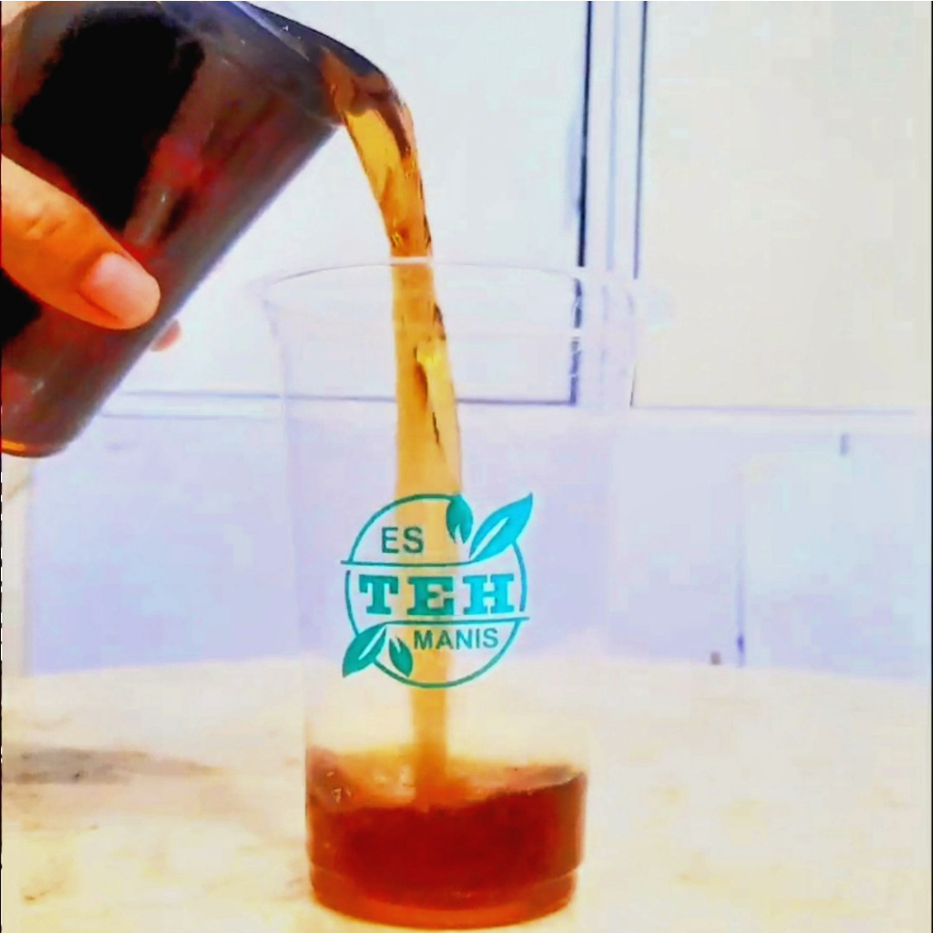 Jual Stiker Cup Es teh Manis Isi 72 pcs stiker label transparan cup ...