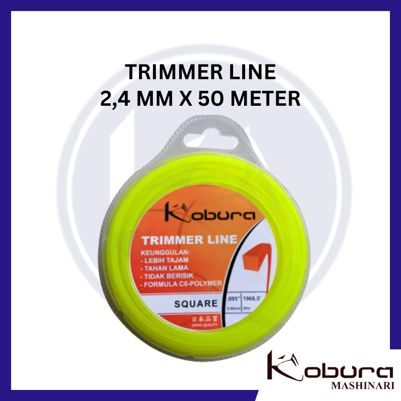 Jual Senar Potong Rumput Nylon Trimmer Line 2,4 mm x 50 meter Tali ...