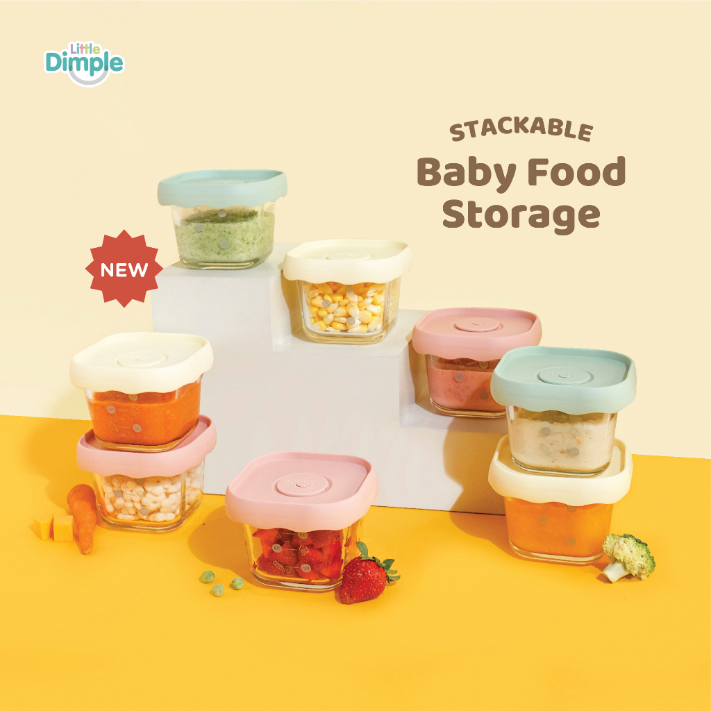 Jual Little Dimple Stackable Baby Food Storage 3pc 200ml - Kontainer ...