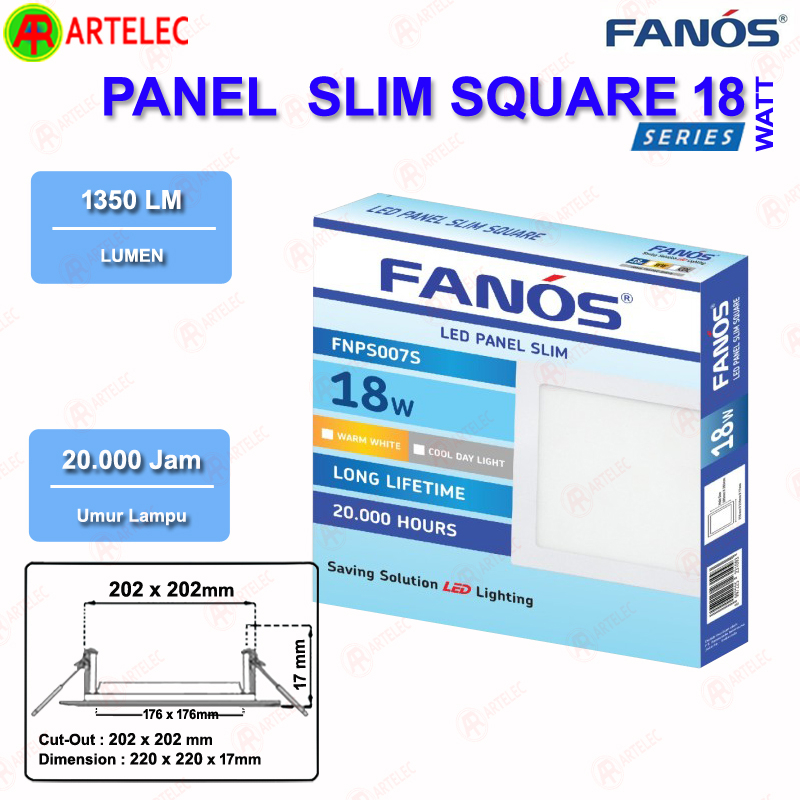 Jual Lampu Downlight FANOS Led Panel 18w Kotak Slim Square | Shopee ...