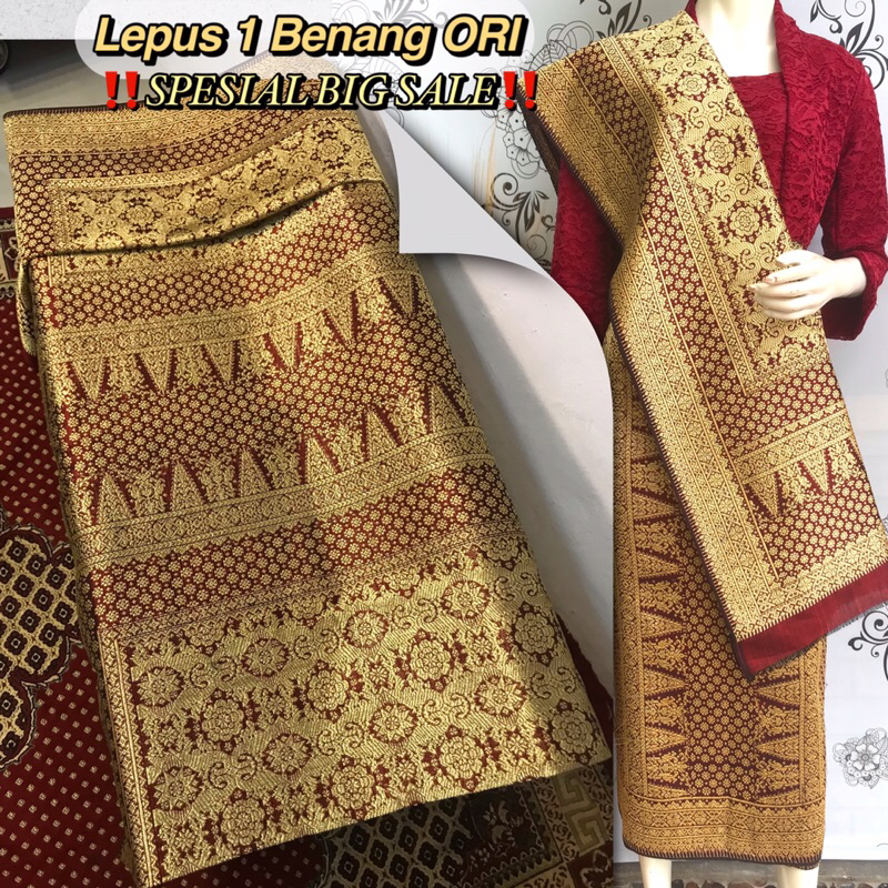 Jual songket Lepus 1 Benang ORI-Asli Tenun Tangan Palembang | Shopee Indonesia
