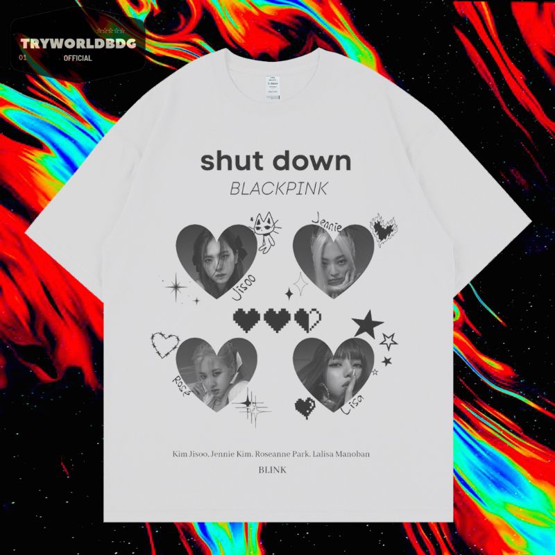 Jual TRYWORLDBDG OFFICIAL "BLACKPINK" KAOS OVERSIZED | OVERSIZED T SHIRT | KAOS PUTIH | KAOS ...