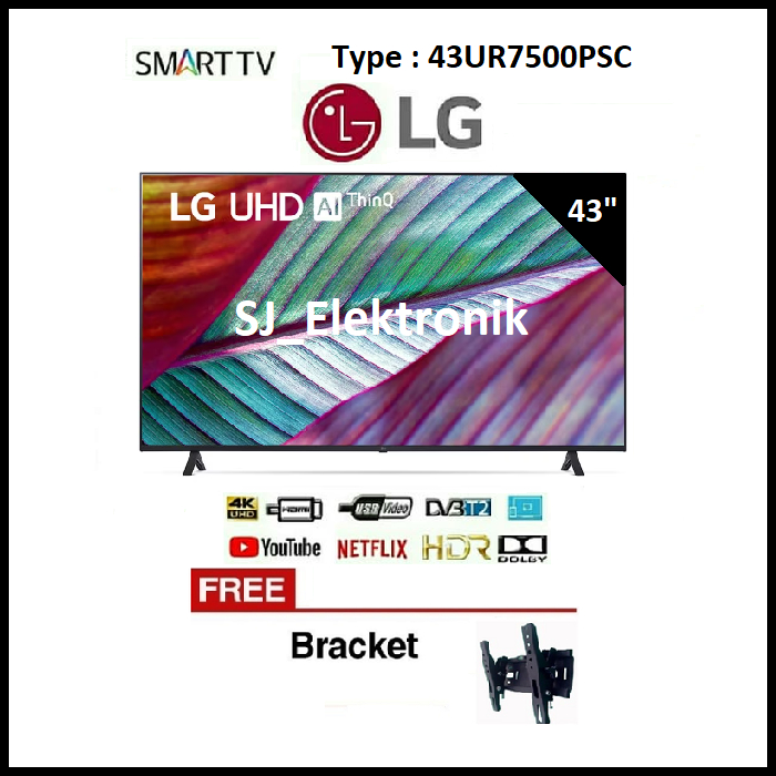 Jual (KHUSUS LUAR KOTA) Free Braket LED TV LG 43 Inch 43UR7500PSC - 43UR7500 Real 4K Smart TV ...