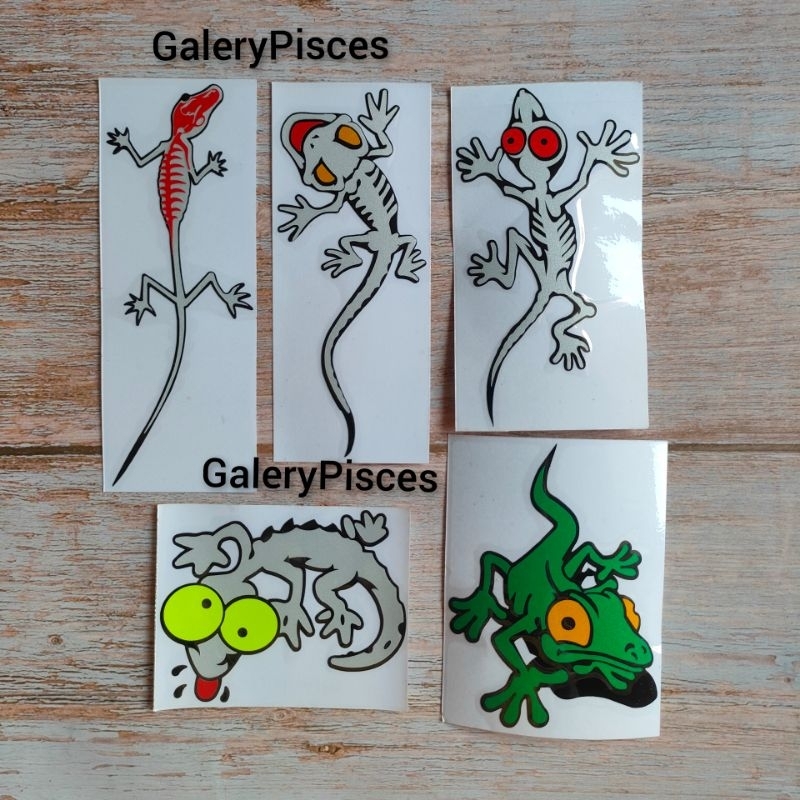 Jual stiker motor cutting gambar cicak lucu | Shopee Indonesia