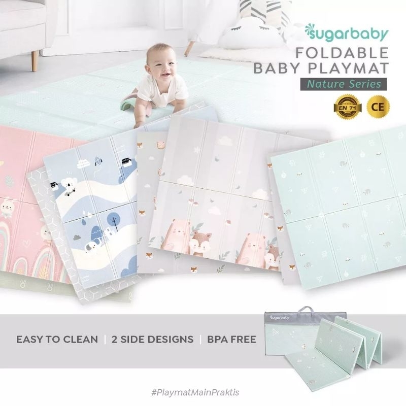 Jual [Q] SUGAR BABY Foldable Baby Playmat (Nature Series) / Tikar ...