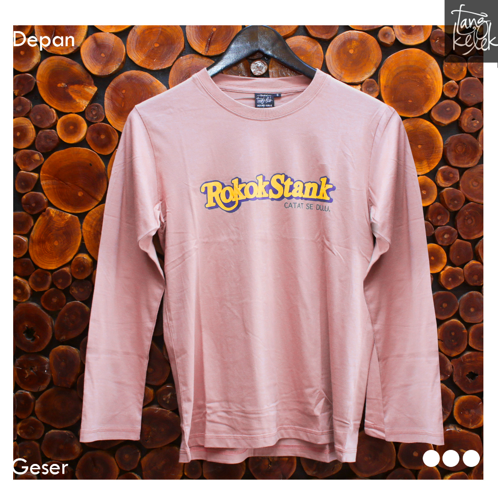 Jual Tangkelek Baju Kaos Lengan Panjang Rokok Stang Warna Dusty Pink ...