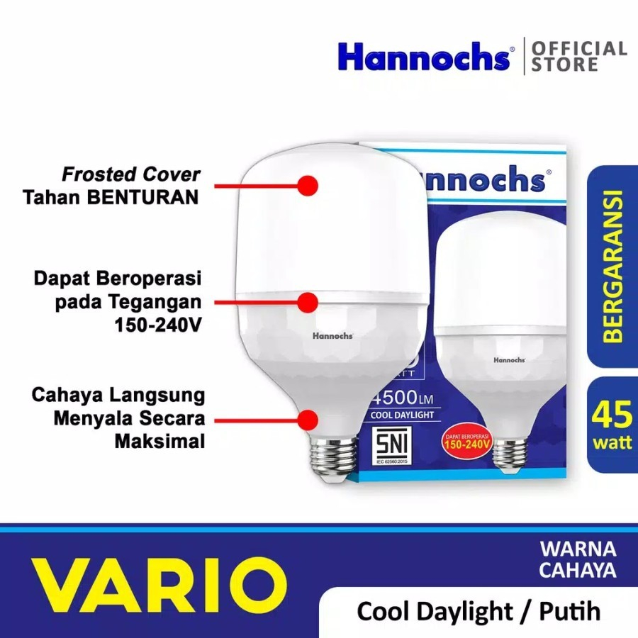 Jual Hannochs Lampu LED Vario 45 Watt Cahaya Putih SNI | Shopee Indonesia