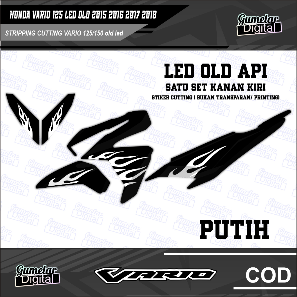 Jual CUTTING STIKER STRIPING VARIO 125 150 LED OLD DESIGN API HOT ...