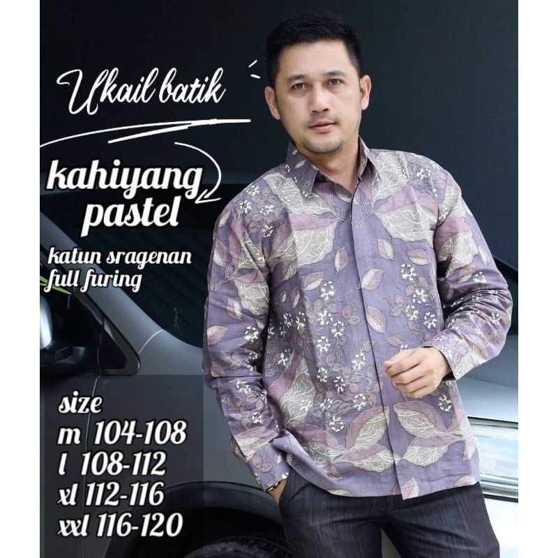 Jual Batik Kemeja Pria Lengan panjang kahiyang pastel by ukail batik ...