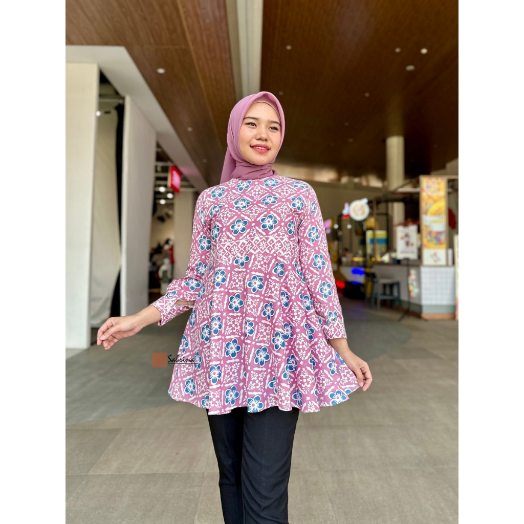 Jual Daisy Peplum Blouse Series Batik Kerja Kantor Wanita Modis Modern ...