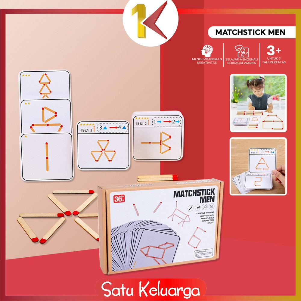 Jual SK-M335 Matchstick Men Mainan Edukasi Anak Puzzle Korek Api Susun ...