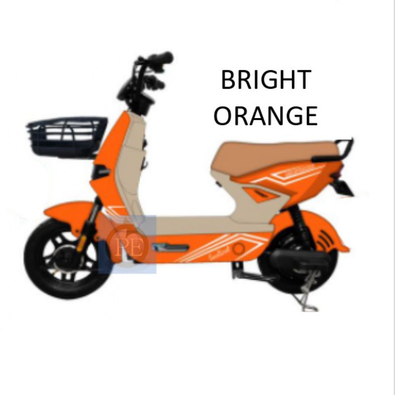 Jual Sepeda Listrik Sunrace Lux Style (Bright Orange) | Shopee Indonesia