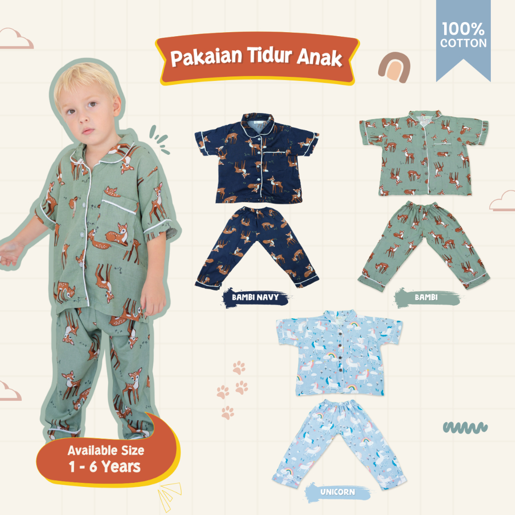 Jual Little Me - Pakaian Tidur Anak Katun Rayon 001 / Setelan Baju / Piyama Oneset Cowok Cewek ...
