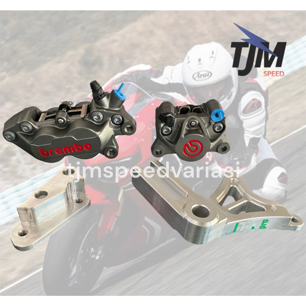 Jual paket kaliper brembo p2 p4 + bracket ninja rr depan belakang disc standart 300mm belakang ...