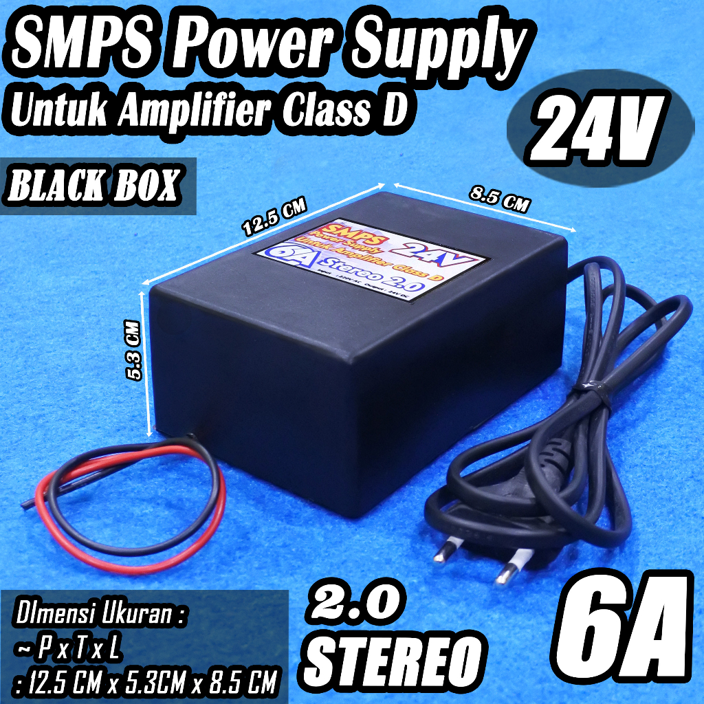 Jual SMPS Power Supply 24V 6A Untuk Amplifier Class D Stereo 2.0 Siap ...