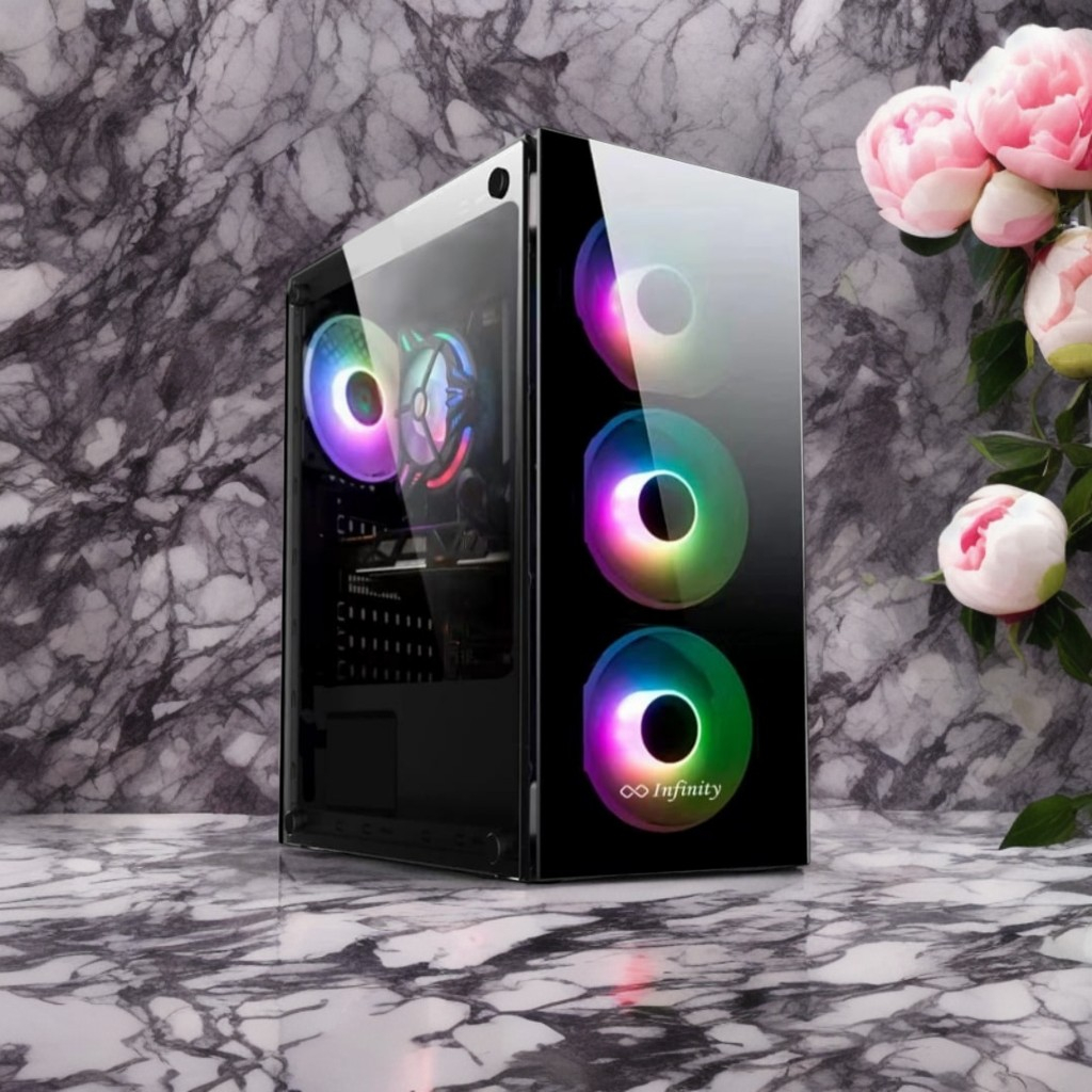 Jual Casing Komputer Infinity Vesta + 4 Fan Casing 12cm RGB PC Case ...