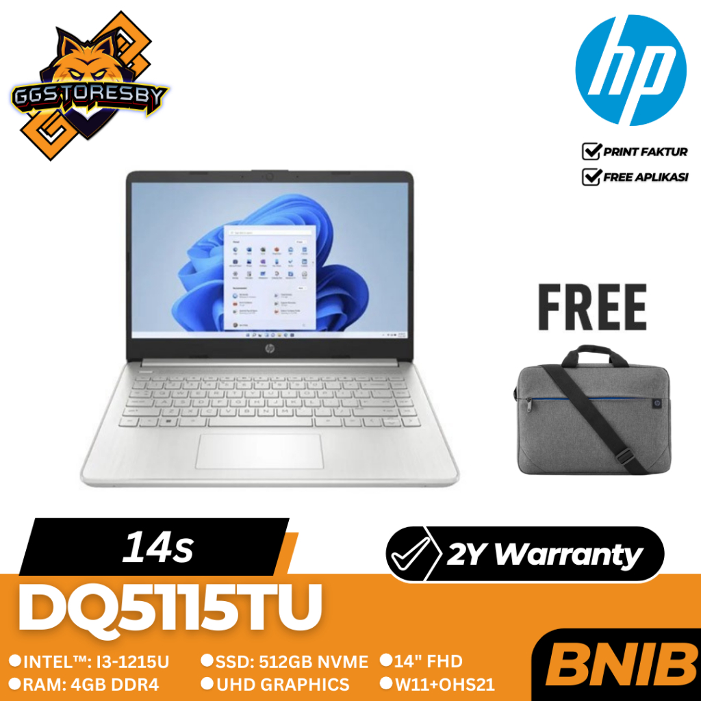 Jual Laptop Hp 14S-Dq5115Tu | I3-1215U 4/512 Uhd 14"Fhd W11+Ohs21 ...