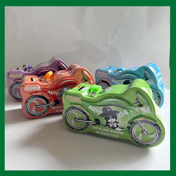 Jual Celengan kaleng bentuk Sepeda Motor dan mobil jeep army CK 026 ...