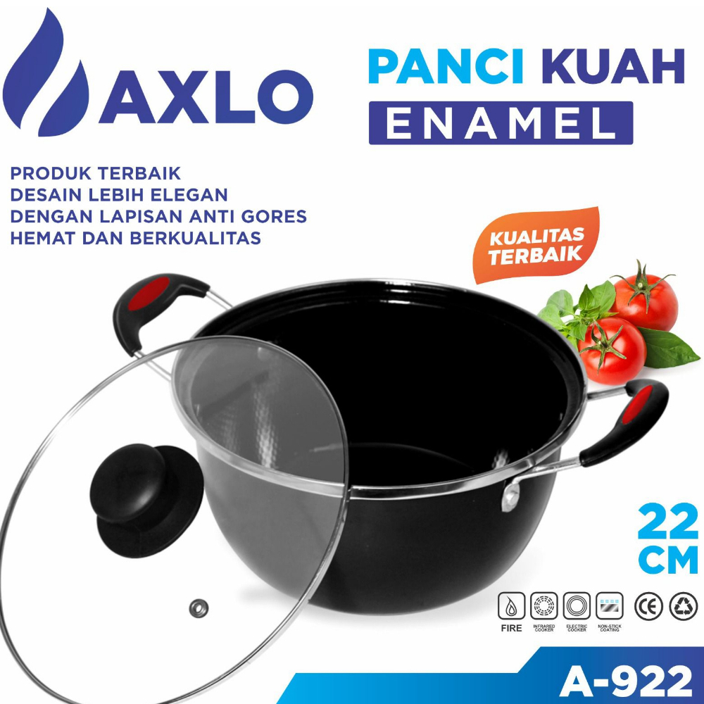 Jual [HOME MART]Panci Kuah Enamel Axlo A-922 Panci Kuah Axlo A922 Anti ...