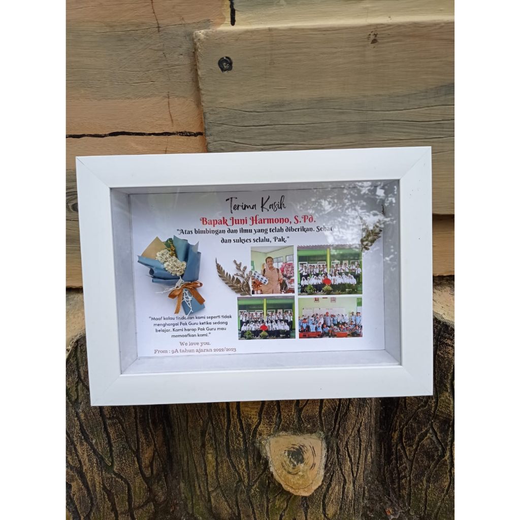 Jual Flower in frame + LAMPU | Dried Flower in frame | Frame 3D ukuran 15x20 cm | Kado guru ...