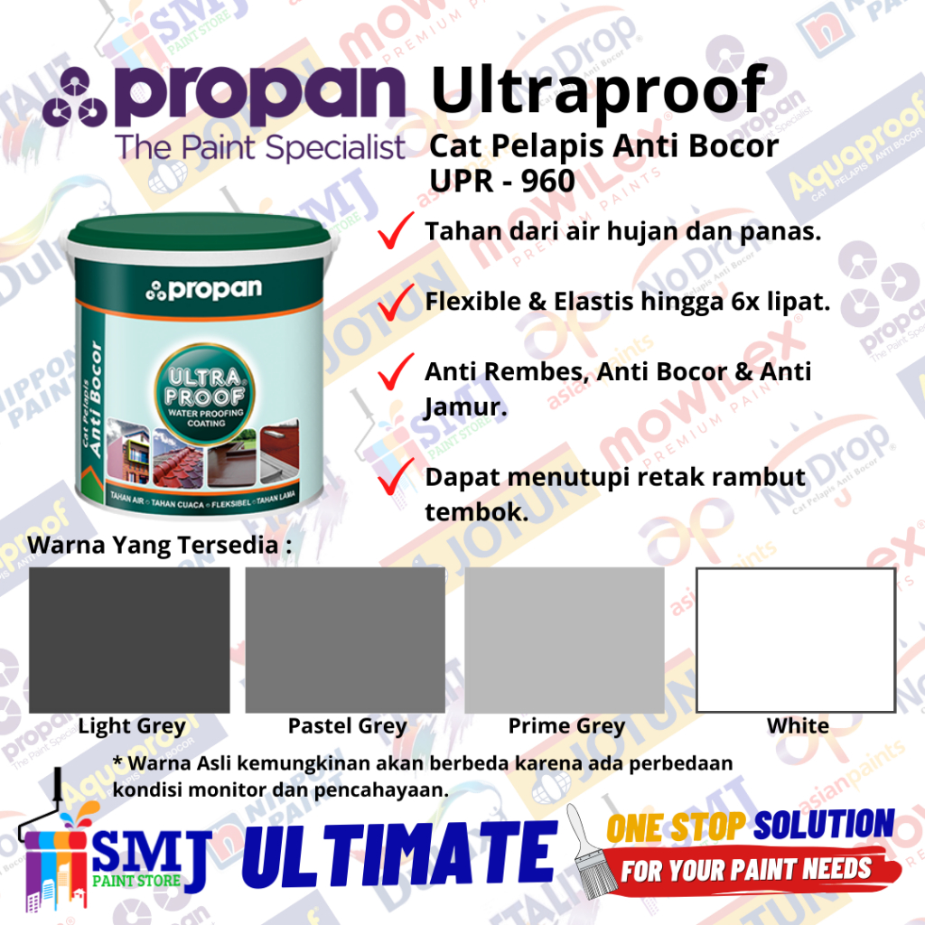 Jual Cat Pelapis Anti Bocor PROPAN ULTRAPROOF Warna Abu Light Grey 20kg ...