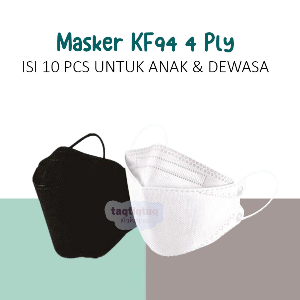 Jual Masker KF94 Korea isi 10 pcs 4 Ply Anak Dewasa Disposable Mask ...