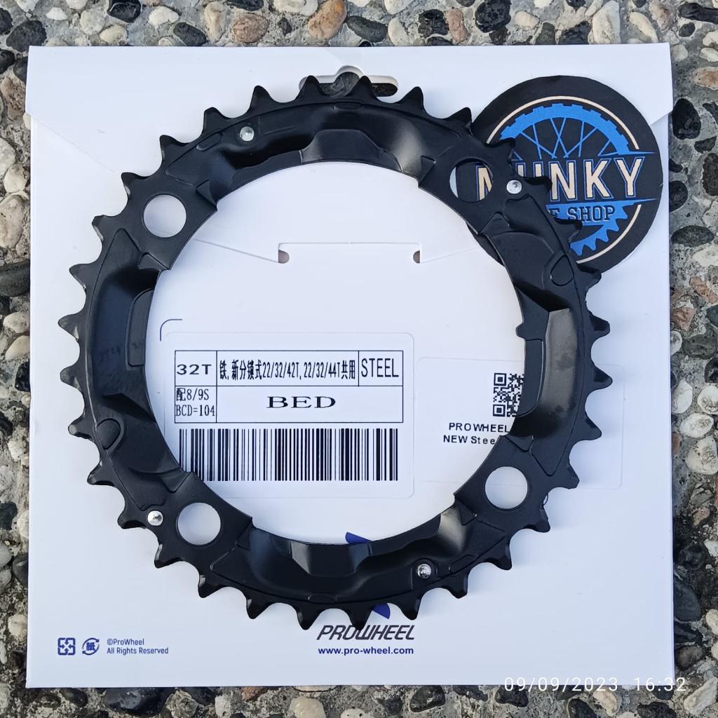 Jual Chainring Prowheel 36T 38T 42T 32T 44T BCD 104 BCD untuk double Triple chainring sepeda ...