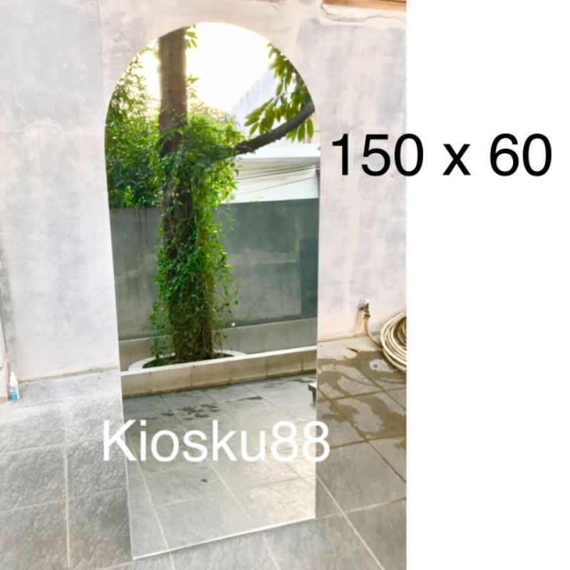 Jual Standing Mirror Full Body Oval Setengah Lingkaran Tanpa Frame ...