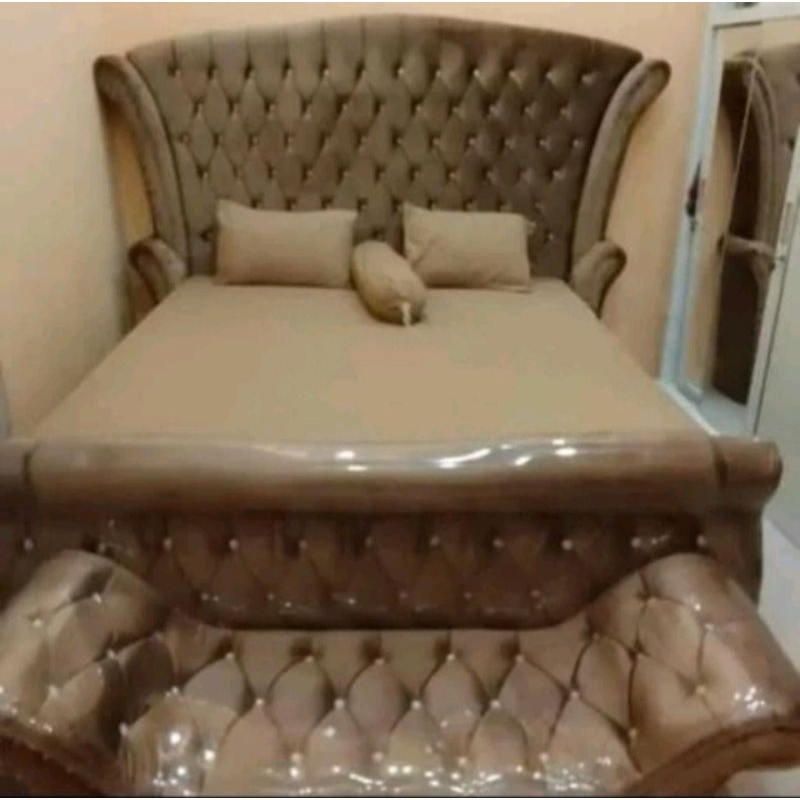 Jual divan type jaguar double sandaran plus sofa kecil puff tanpa kasur ...