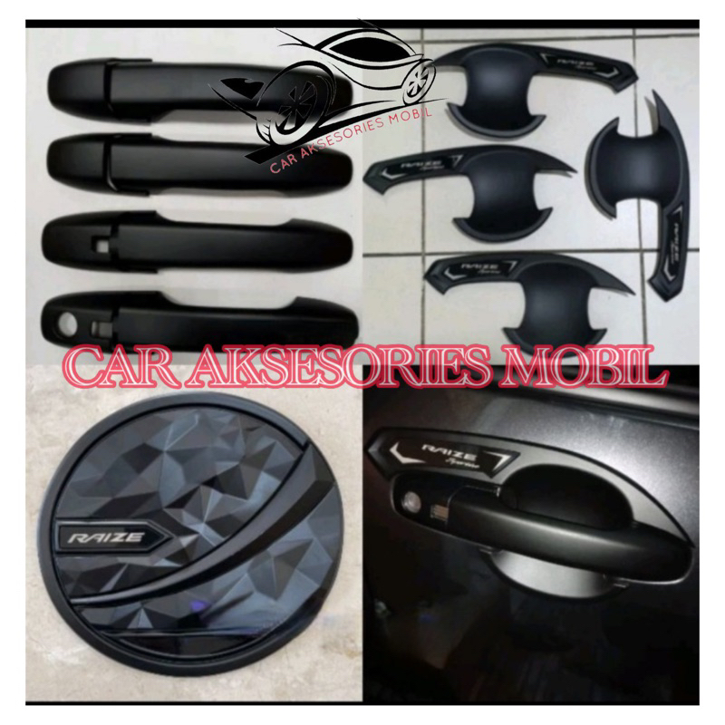 Jual PAKET HANDLE OUTER TANK COVER HITAM DOFF MOBIL RAIZE 2022-2023 | Shopee Indonesia