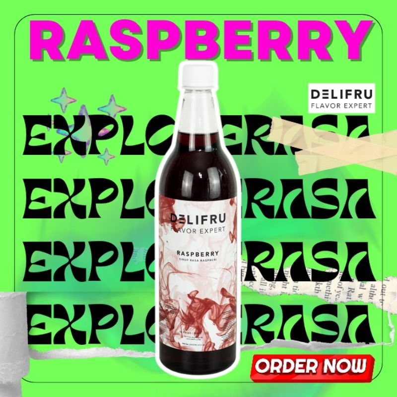 Jual Delifru syrup rasa raspberry isi 1 liter | Shopee Indonesia