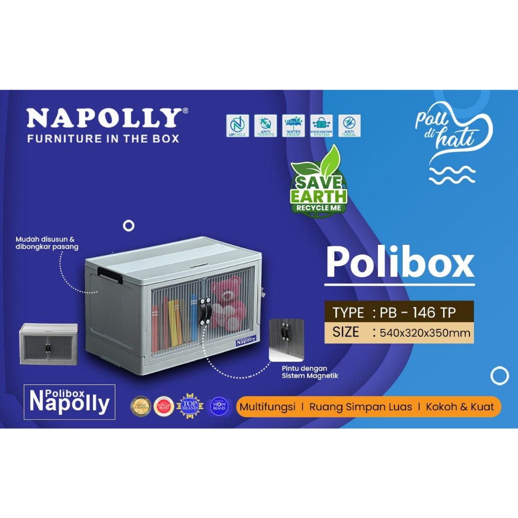 Jual NAPOLLY POLIBOX RAK PENYIMPANAN SERBAGUNA 1&2 SUSUN BOX MULTIFUNGSI | Shopee Indonesia