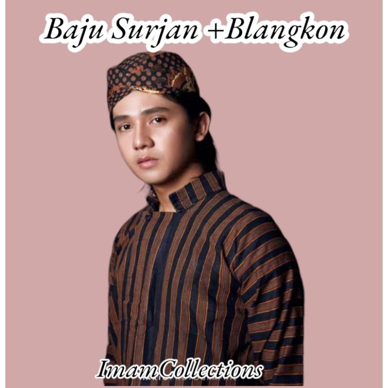 Jual Baju Surjan Dewasa / Lurik /Adat Jawa+Blangkon Solo | Shopee Indonesia