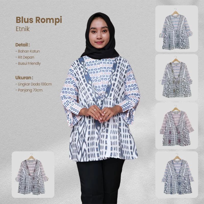 Jual Blus Batik Rompi Etnik Wanita - Sekar Ayu Batik | Shopee Indonesia