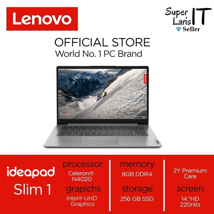 Jual Lenovo Ideapad 1 IP1 14IGL7 6RID Intel N4020 ram 8GB 256GB 14 HD ...