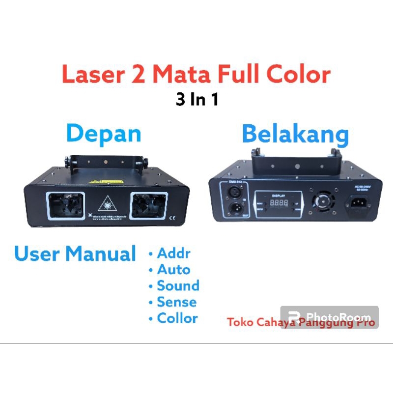 Jual Lampu Led Panggung Laser 2 Mata Full Color 3in1 | Shopee Indonesia