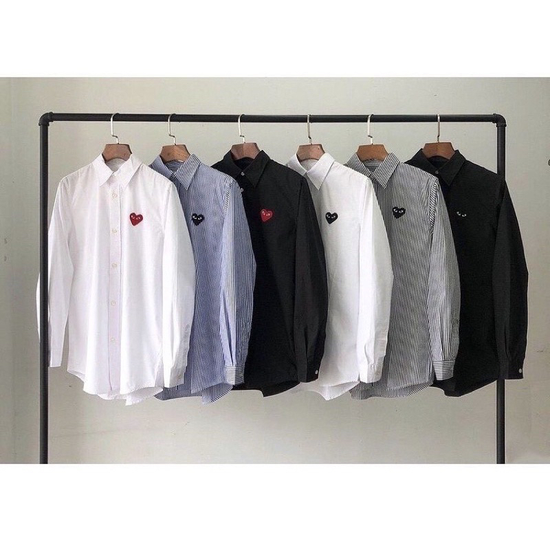 Jual Kemeja CDG Play Long Sleeve Unisex Kemeja Formal Casual Kantoran ...