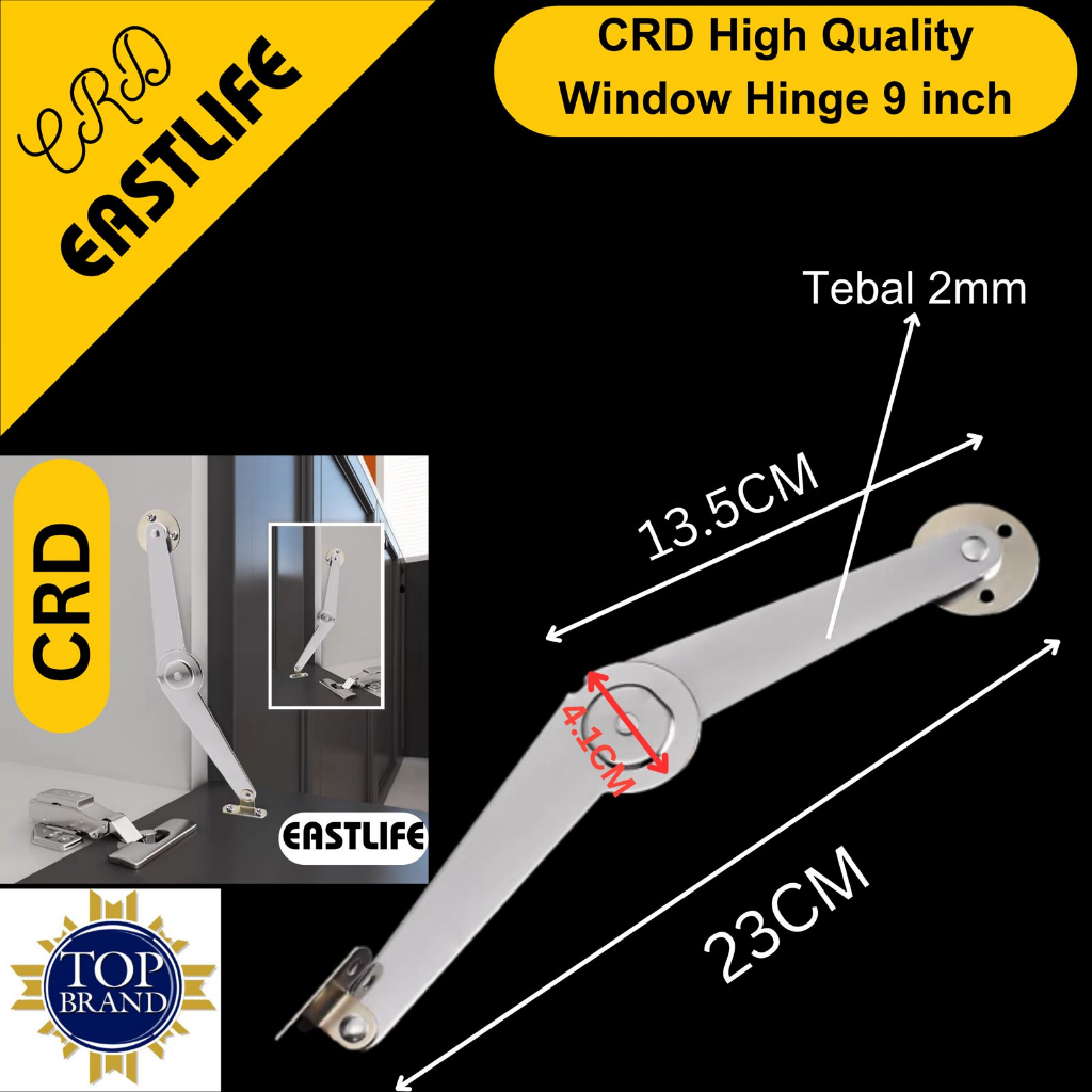 Jual CRD Engsel Salon Stainless 9" / Sikutan Jendela / Lipat Tebal ...