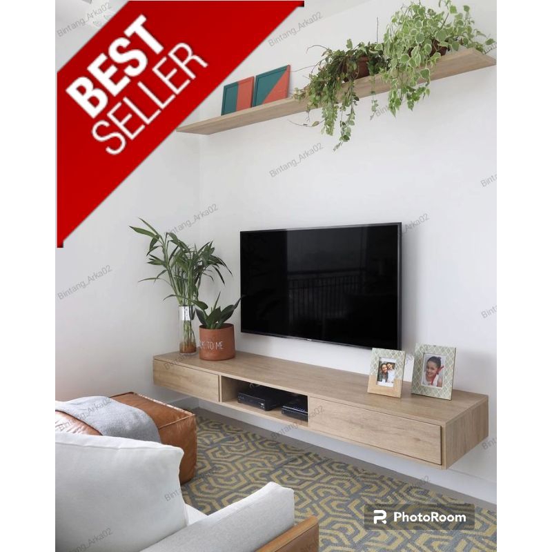 Jual rak tv gantung minimalis modern laci 2 | Shopee Indonesia