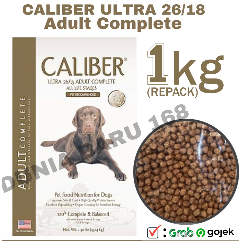 Jual Caliber Ultra 26 -18 Dog Food Kualitas Premium 1 kg REPACK ...