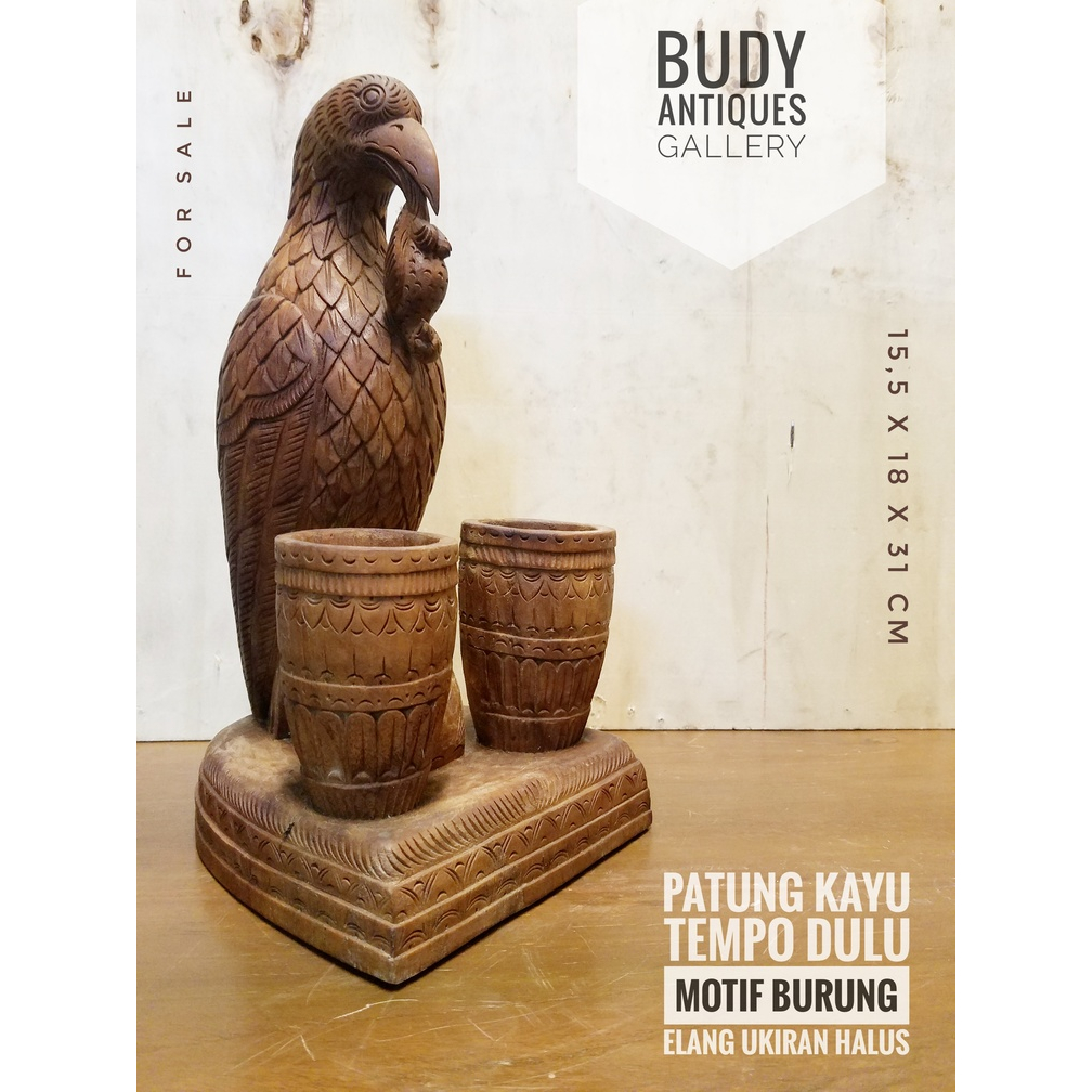 Jual Patung Kayu Tempo Dulu Motif Burung Elang | Shopee Indonesia